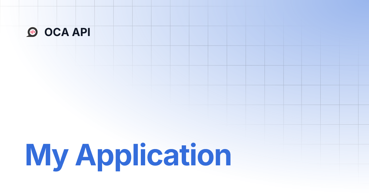 My Application | OCA API